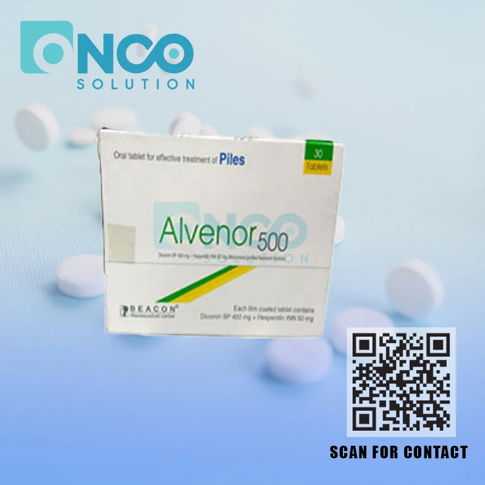 Alvenor 500 MG (Diosmin+Hesperidin) Tablets | Onco Solution